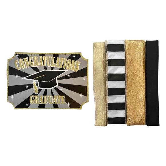 Handmade | Holiday | Congratulations Graduate Sign Ribbon Bundle Set ...